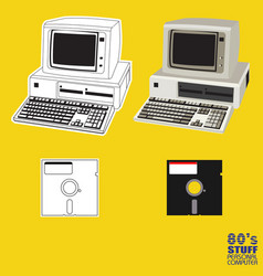 Vaporwave 80s interface screen retro terminal or Vector Image