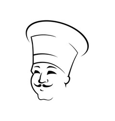 Smiling chef outline Royalty Free Vector Image