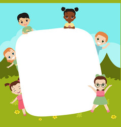 Group of happy children Royalty Free Vector Image