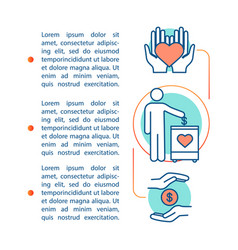 Donation article page template Royalty Free Vector Image