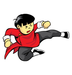 Flying kick Royalty Free Vector Image - VectorStock