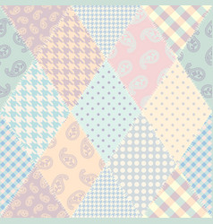 Pink plaid patchwork background Royalty Free Vector Image