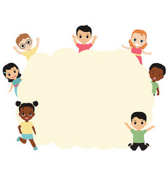 Group of happy children Royalty Free Vector Image