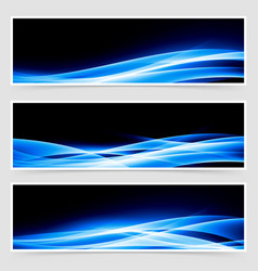 Abstract blue speed light line headers Royalty Free Vector