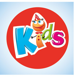 Cartoon characters kids logo Royalty Free Vector Image
