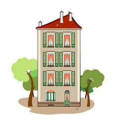 Three storey building Royalty Free Vector Image