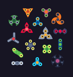 Set various type spinners flat style Royalty Free Vector