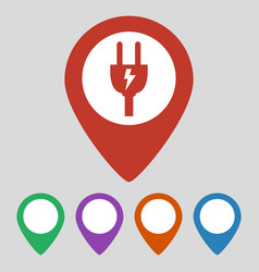 Flat map markers with numbers Royalty Free Vector Image