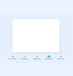 Paper size of format series a from a0 to a10 Vector Image