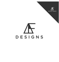 Af a f brushed letter logo design with creative Vector Image