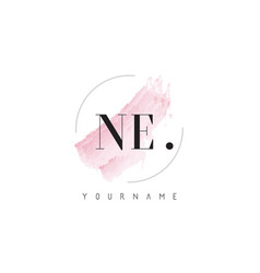Ne modern letter logo design with swoosh Vector Image