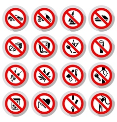 Set of prohibited signs Royalty Free Vector Image