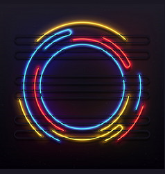 Circle neon lights frame colorful round tube lamp Vector Image