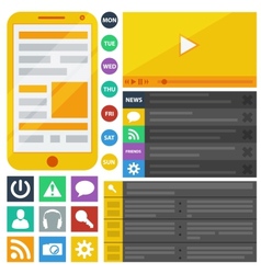 UI flat design web elements template set interface