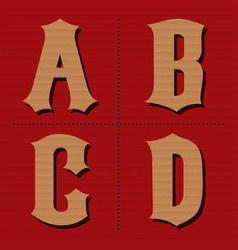 Alphabet western letters vintage design q r s Vector Image