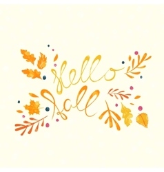 Autumn word handwritten with elegant cursive font Vector Image