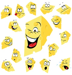 Cheese block cartoon Royalty Free Vector Image