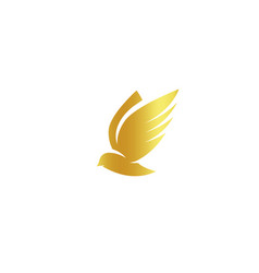 Isolated abstract gold color birds silhouettes Vector Image