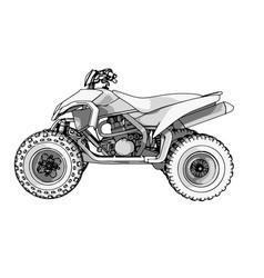 Quad bike atv drawing on a white background Vector Image