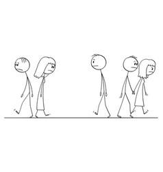 Cartoon sad or depressed man and his friend Vector Image
