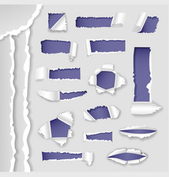 Paper lacerated ragged torn edges hole and Vector Image