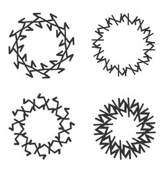 Round frames made of simple geometric shapes Vector Image