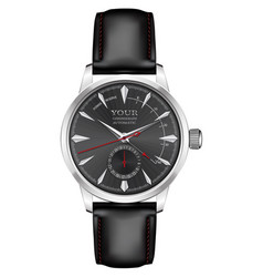 Clock face with red second hand Royalty Free Vector Image