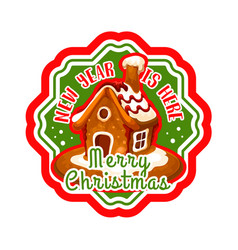Gingerbread house sweet food icon Royalty Free Vector Image