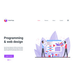 Programming web design landing page programmer Vector Image