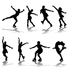 Abstract speed skaters Royalty Free Vector Image