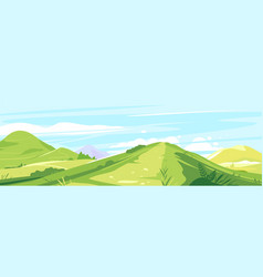 Green mountains flat style isolated Royalty Free Vector