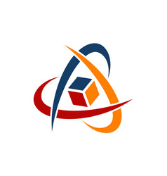 Global transportation logo Royalty Free Vector Image