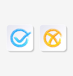 Green grunge check mark correct answer checking Vector Image