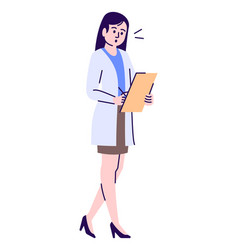 Girl working in the chemistry laboratory Vector Image