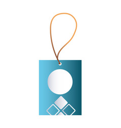 Blue hang tag with white and branding Royalty Free Vector