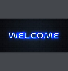 Neon light welcome message design Royalty Free Vector Image