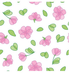 Pink flower mess in garden seamless Royalty Free Vector