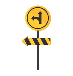 Circular contour road sign turn right Royalty Free Vector
