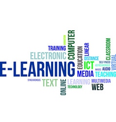 Word cloud elearning Royalty Free Vector Image