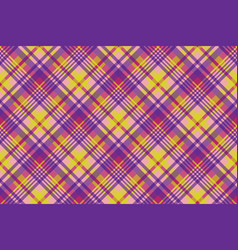 Yellow pink check madras seamless fabric texture Vector Image