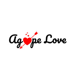 Agape love word text typography design logo icon Vector Image