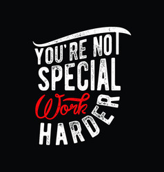 Quote work hard party harder on black background Vector Image