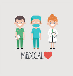 Cartoon smiling doctor and nurse Royalty Free Vector Image