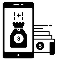 E-wallet top up bonus solid Royalty Free Vector Image