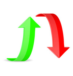Green and red arrows up and down web shiny icons Vector Image