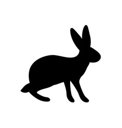 A set cute rabbits black outline on white Vector Image