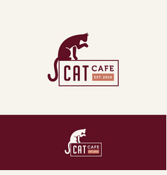 Cat cafe logo Royalty Free Vector Image - VectorStock