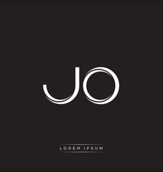 Jo logo monogram with negative space style design Vector Image