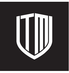 Tm logo monogram with emblem shield shape design Vector Image