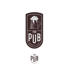 Brewing logo pub emblem ribbon letters craft beer Vector Image